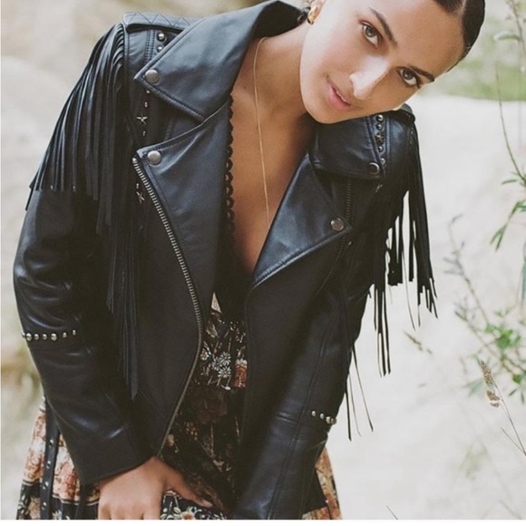 Spell | Jackets & Coats | Spell Designs Teadora Black Leather Fringe ...